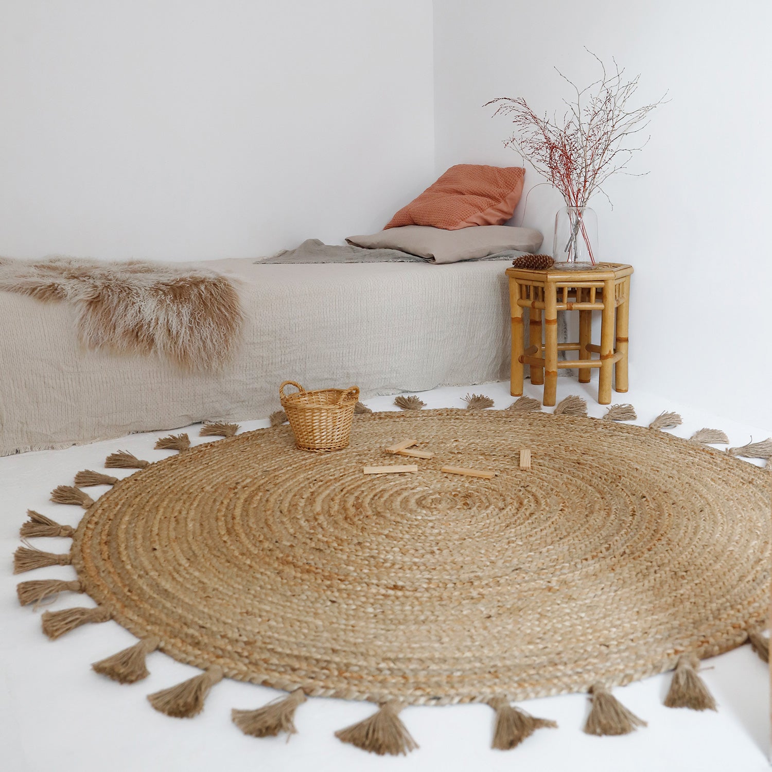 Round jute rug to decorate the house with a boho touch - Alfmabi – ALF&mabi